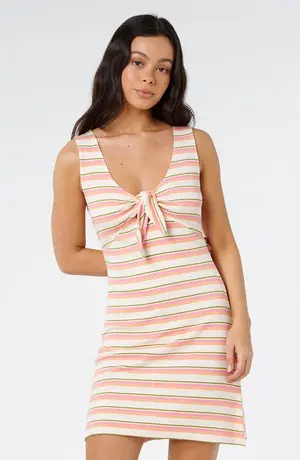 Rip Curl Topanga Canyon Rib Minidress With Tie Detail