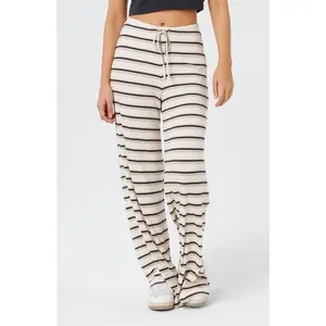 Rip Curl Topanga Canyon Rib Stripe Wide Leg Pants - Bone