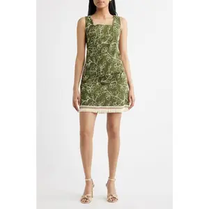 TAHARI ASL Floral Embroidered Sheath Minidress