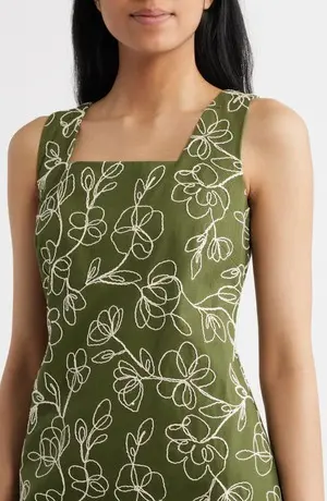TAHARI ASL Floral Embroidered Sheath Minidress