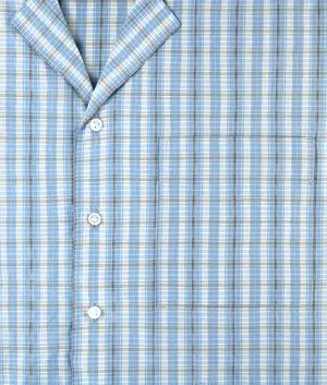 Bottega Veneta Cotton And Silk Check Pajama Shirt - Blue/white/stone