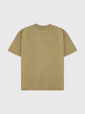 Drole De Monsieur Cotton Crewneck T-shirt With A Contrasting Front Logo Print - Brown