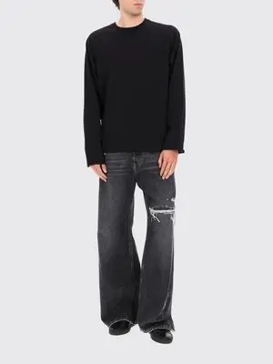 DIESEL® D-rise Wide-leg Jeans In Distressed Cotton - Denim
