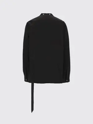 Rick Owens Long-sleeved V-neck Cotton Shirt With Button Closure