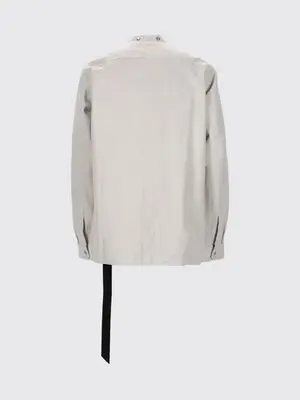 Rick Owens Long-sleeved V-neck Cotton Shirt With Button Closure