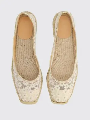 CastaÑer Paoli Raffia Espadrilles With Floral Embroidery And Low Heel - Beige