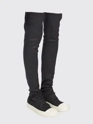 Rick Owens Over-the-knee Boots With Rubber Toe Cap - Black