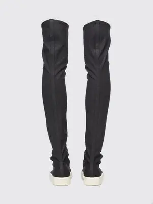 Rick Owens Over-the-knee Boots With Rubber Toe Cap - Black