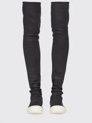 Rick Owens Over-the-knee Boots With Rubber Toe Cap - Black
