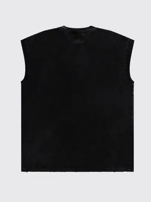 AMISH SUPPLIES Cotton Tank Top With Graphic Print And Crew Neck