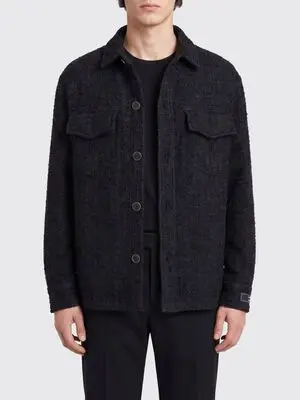 Balmain Cotton-blend Tweed Shirt Jacket With Patch Pockets - Black