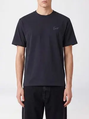 Kenzo Short-sleeved Cotton T-shirt With Contrast Embroidered Logo - Black