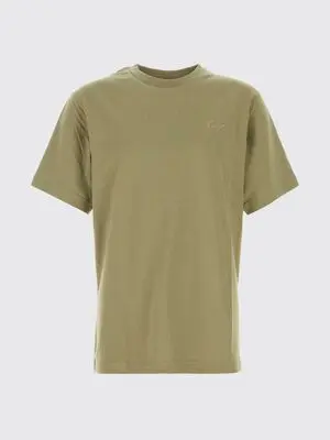 Kenzo Short-sleeved Cotton T-shirt With Contrast Embroidered Logo - Kaki