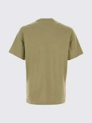 Kenzo Short-sleeved Cotton T-shirt With Contrast Embroidered Logo - Kaki