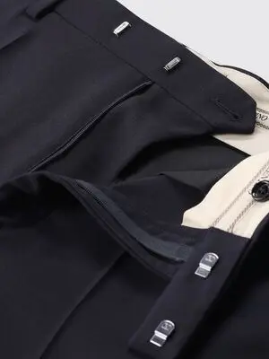 Valentino Garavani Slim Fit Tailored Merino Wool Trousers - Navy
