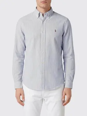 Polo Ralph Lauren Slim Fit Striped Cotton Shirt With Embroidered Logo - Navy