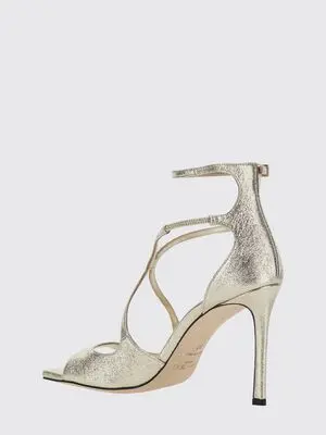 JIMMY CHOO Azia Laminated Nappa Sandals - Platinum