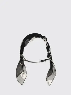 Alexander McQueen Skull Charm Silk And Leather Bracelet - Black