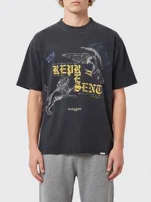 REPRESENT Relaxed Fit Cotton T-shirt With Graphic Print And Logo - Black