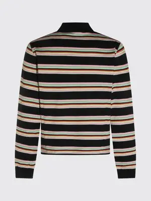 Marni Long-sleeved Striped Cotton Polo Shirt With Contrast Logo - Fa01