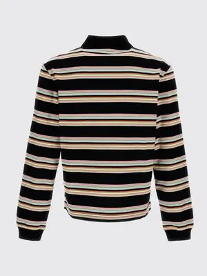 Marni Long-sleeved Striped Cotton Polo Shirt With Contrast Logo - Multicolor