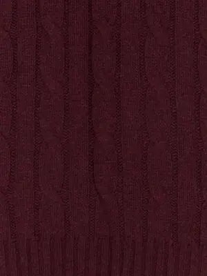 Polo Ralph Lauren 100% Cashmere Cable-knit Crewneck Jumper - Wine