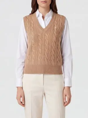 Polo Ralph Lauren Cable Knit Wool And Cashmere V-neck Jumper - Beige