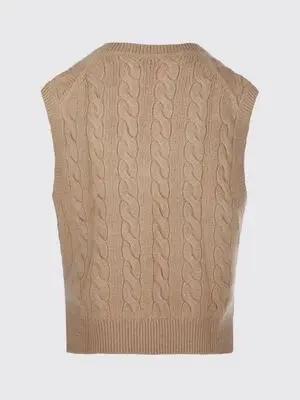 Polo Ralph Lauren Cable Knit Wool And Cashmere V-neck Jumper - Beige