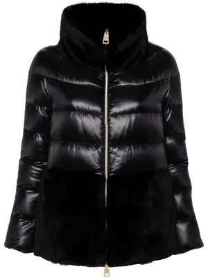 Herno Ultralight Nylon And Lady Alternative Fur Cape