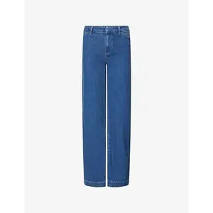 Paige Leenah Curve-pocket Wide-leg Denim Jeans - Glendora