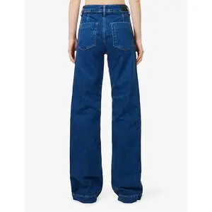 Paige Leenah Curve-pocket Wide-leg Denim Jeans