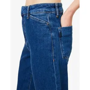 Paige Leenah Curve-pocket Wide-leg Denim Jeans