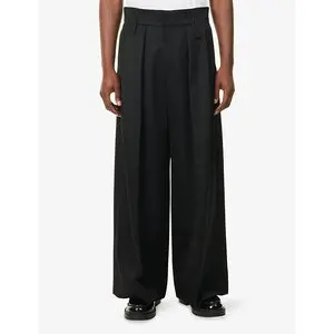 Simone Rocha Peeling-waist Wide-leg Wool-blend Trousers