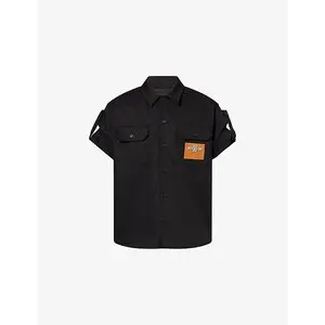Simone Rocha Military Jewel Leather-patch Cotton Shirt
