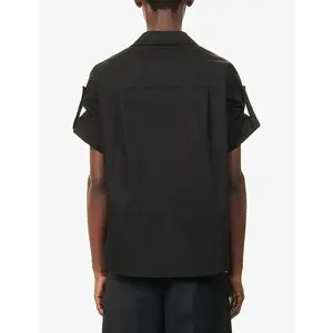 Simone Rocha Military Jewel Leather-patch Cotton Shirt