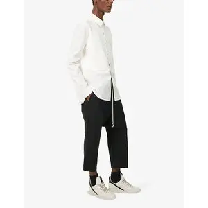 Rick Owens Cropped Drawstring Wool Trousers