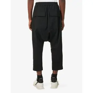 Rick Owens Cropped Drawstring Wool Trousers