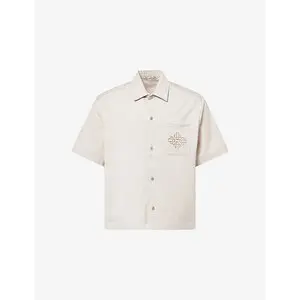 THE COUTURE CLUB Laser Cut-emblem Woven Shirt - Stone