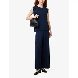 Max Mara Pleated Sleeveless Plissé Tank Top
