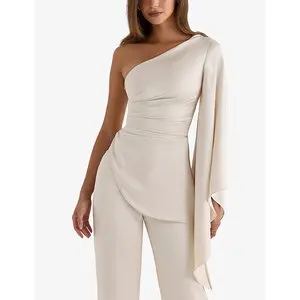 House Of Cb Nicolette Asymmetric One-sleeve Top