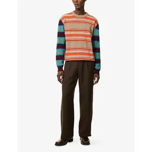 Paul Smith Crewneck Striped Wool-and-cotton Jumper