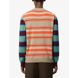 Paul Smith Crewneck Striped Wool-and-cotton Jumper
