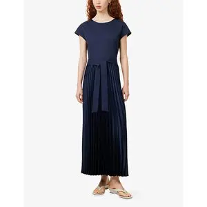 Max Mara Interlock Pleated Jersey Midi Dress