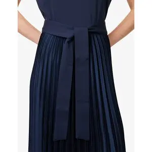 Max Mara Interlock Pleated Jersey Midi Dress