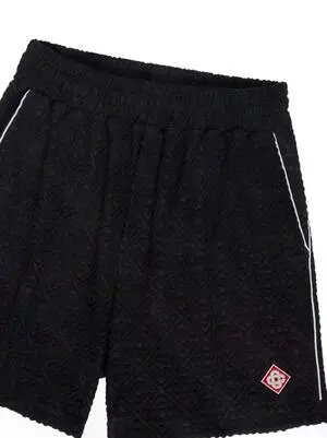 Casablanca Textured Monogram Logo Patch Shorts