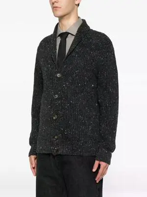 Eleventy Ribbed Knit Shawl Collar Cardigan