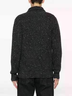 Eleventy Ribbed Knit Shawl Collar Cardigan