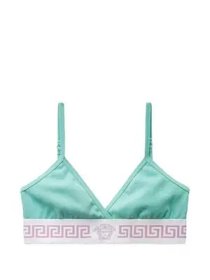 Versace Ribbed Cotton-jersey Bralette - Blue