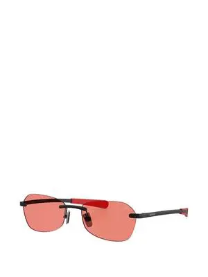 Moncler Orris Rimless Sunglasses - Red