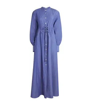 Palmer//harding Cotton Poplin Striped Clarity Maxi Dress - Blue
